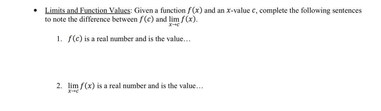 Solved Limits and Function Values: Given a function f(x) | Chegg.com