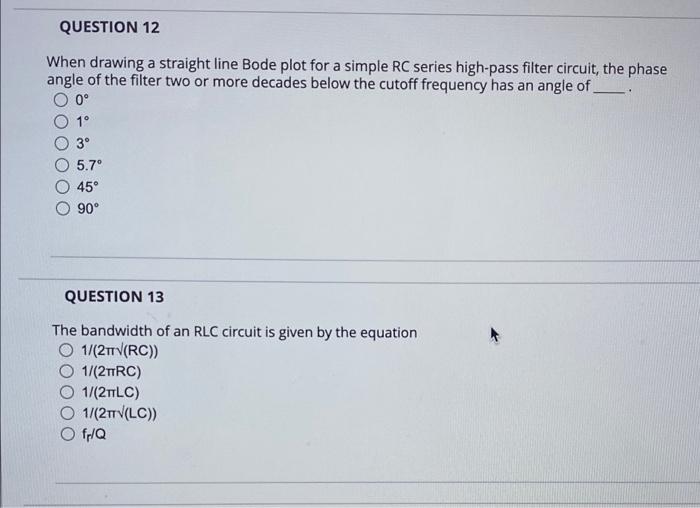 Solved When drawing a straight line Bode plot for a simple | Chegg.com