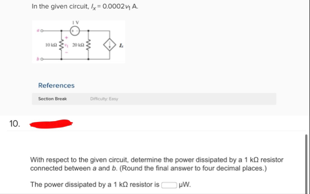 Solved In the given circuit, Ix=0.0002v1A.ReferencesSection | Chegg.com