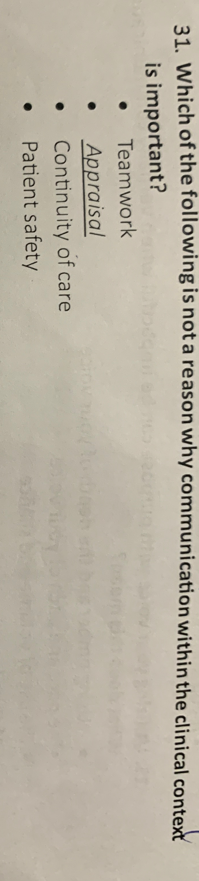 Solved Which of the following is not a reason why | Chegg.com