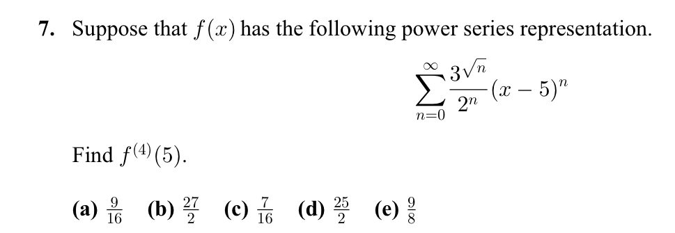 Solved Suppose that f(x) ﻿has the following power series | Chegg.com