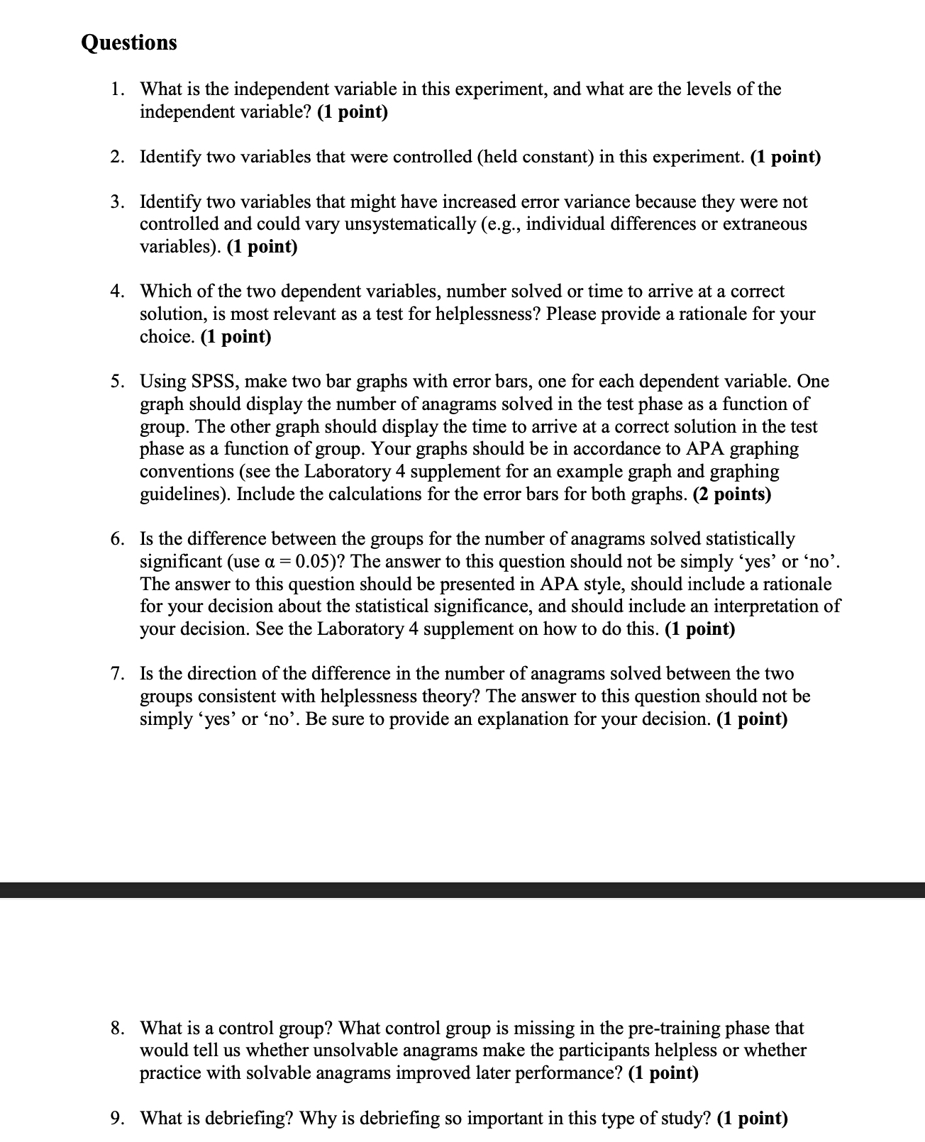 Solved Which of the two dependent variables, number solved | Chegg.com