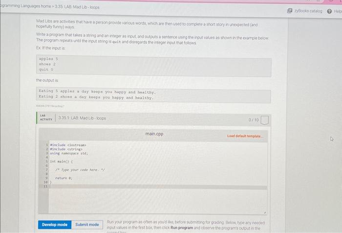 Solved Mad Libs are activites that have a person provide | Chegg.com