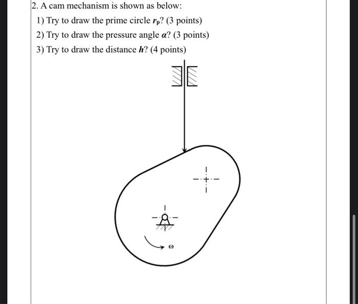 Solved 2. A cam mechanism is shown as below: 1) Try to draw | Chegg.com