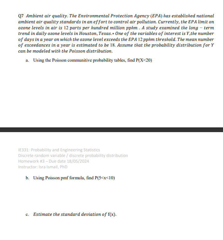 Solved b. ﻿Using Poisson pmf formula, find f(x)Q7 ﻿Ambient | Chegg.com