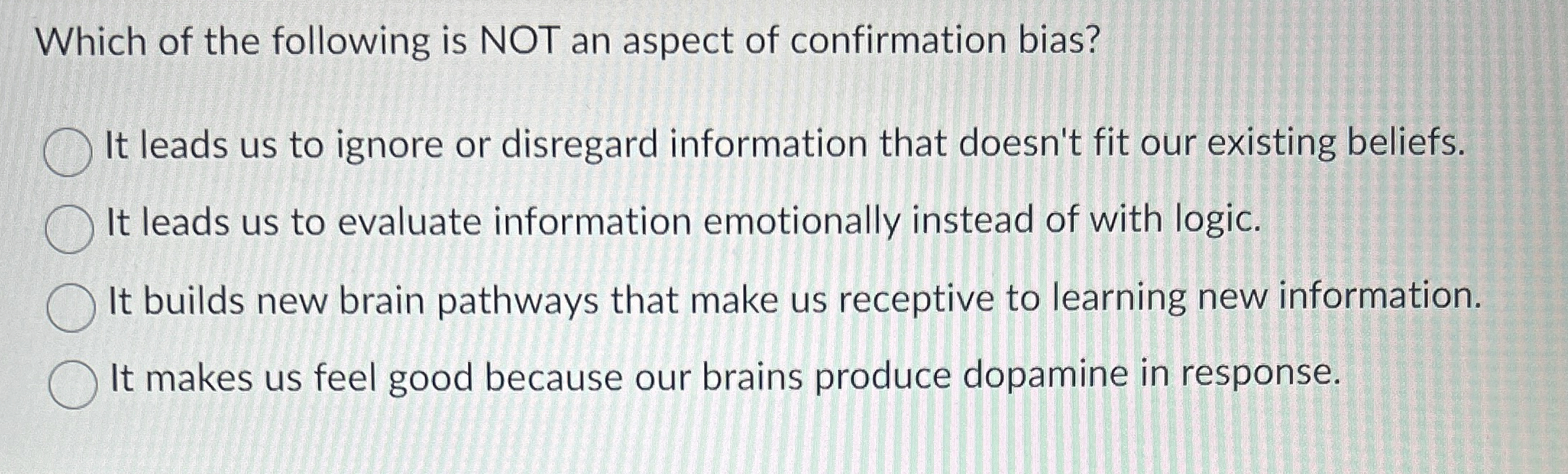 Solved Which of the following is NOT an aspect of | Chegg.com