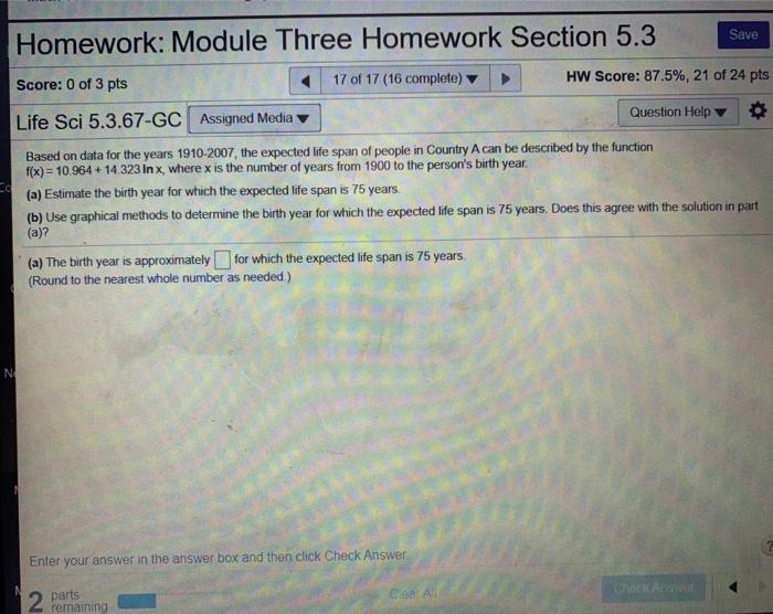 Solved Save Homework: Module Three Homework Section 5.3 | Chegg.com Solved Save Homework: Module Three Homework Section 5.3 | Chegg.com