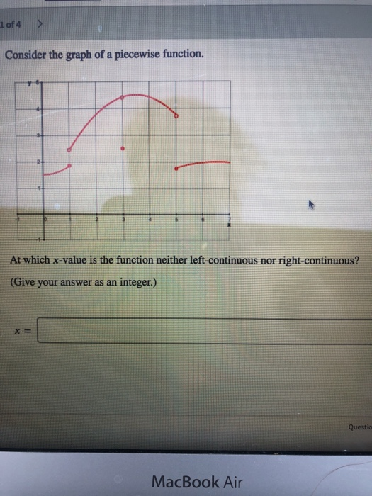 Solved 1 of 4 Consider the graph of a piecewise function. At | Chegg.com