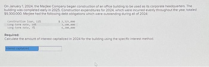 Solved On January 1, 2024, the Marjlee Company began | Chegg.com