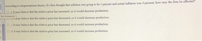 Solved According to misperceptions theory, if a firm thought | Chegg.com