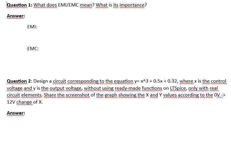 Solved Question 1: What does EMI/EMC mean? What is its | Chegg.com
