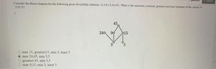 Solved Consider the Hasse diagram for the following poset | Chegg.com