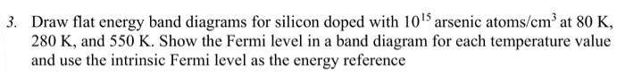 3. Draw flat energy band diagrams for silicon doped | Chegg.com