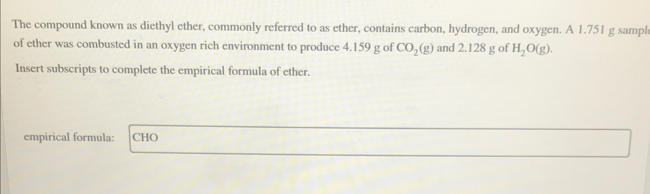 Solved The compound known as diethyl ether, commonly | Chegg.com