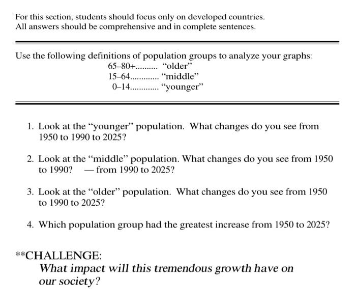 Solved STUDENT HANDOUT Population, by Age and Sex: 1950, | Chegg.com