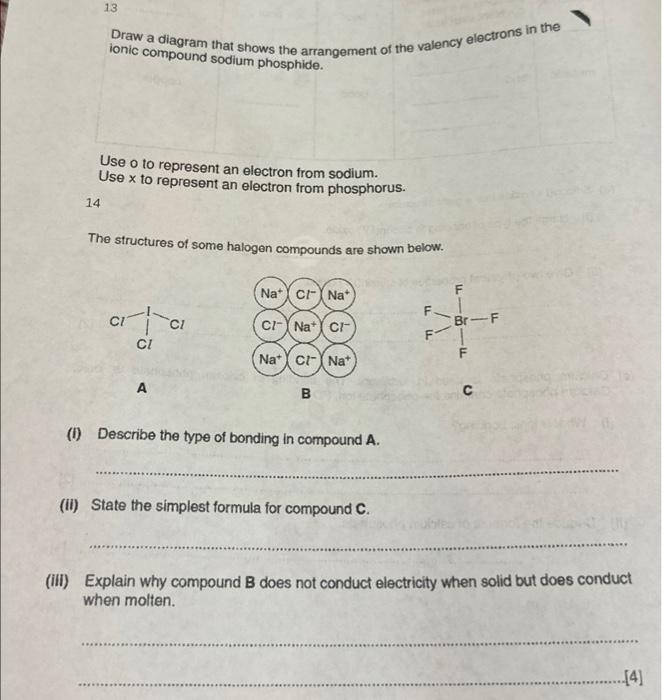 Solved 13 14 ionic compound sodium phosphide. Draw a diagram | Chegg.com