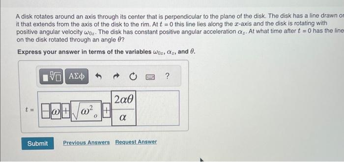 Solved A disk rotates around an axis through its center that | Chegg.com