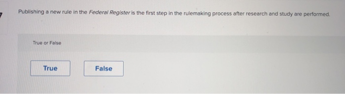 Solved Publishing a new rule in the Federal Register is the | Chegg.com