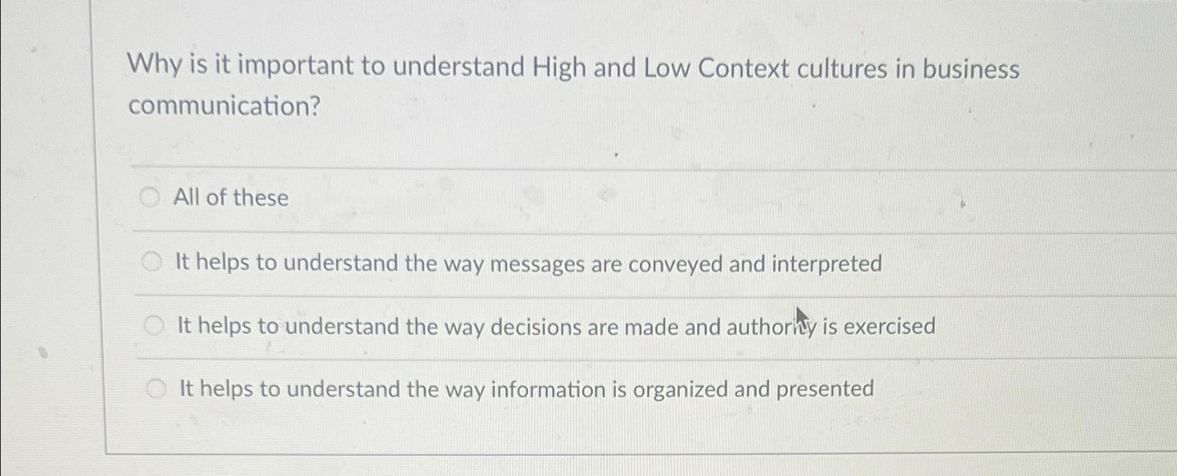 Solved Why is it important to understand High and Low | Chegg.com