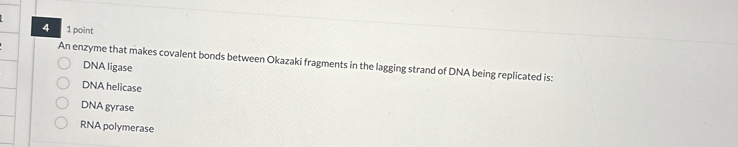 Solved 1 ﻿pointAn enzyme that makes covalent bonds between | Chegg.com