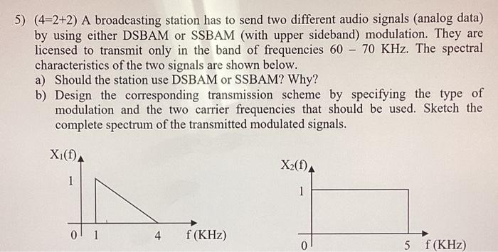 Solved (4=2+2) A broadcasting station has to send two | Chegg.com