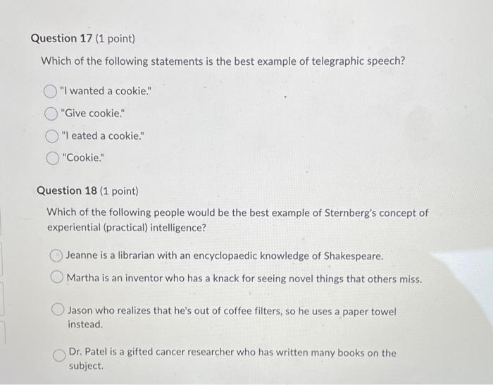 [Solved]: Question 15 (1 point) What reflects Thurstone'
