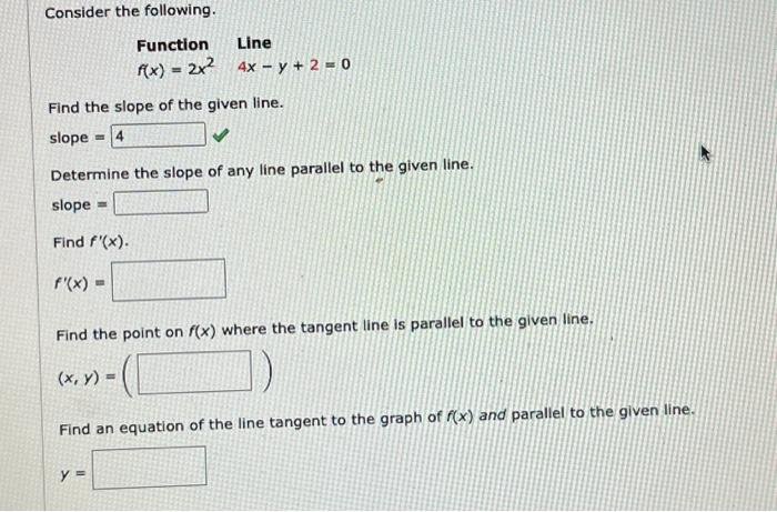 Solved Consider the following. Function Line | Chegg.com