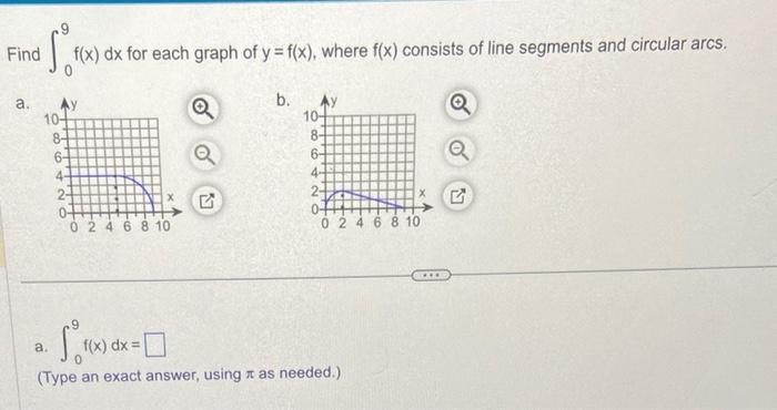 Solved Find ∫09f(x)dx for each graph of y=f(x), where f(x) | Chegg.com
