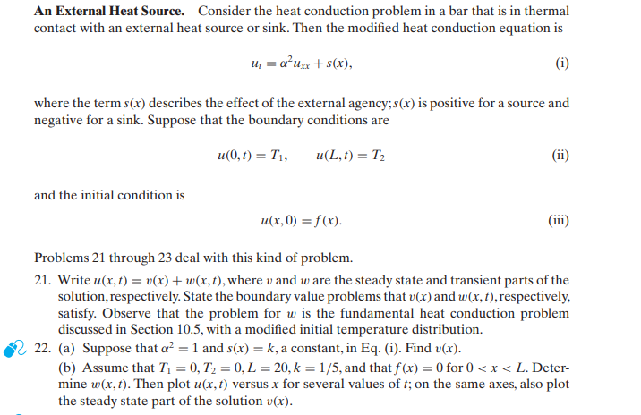 Solved An External Heat Source. Consider the heat conduction | Chegg.com