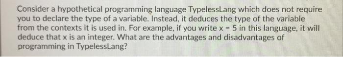 Solved Consider a hypothetical programming language | Chegg.com