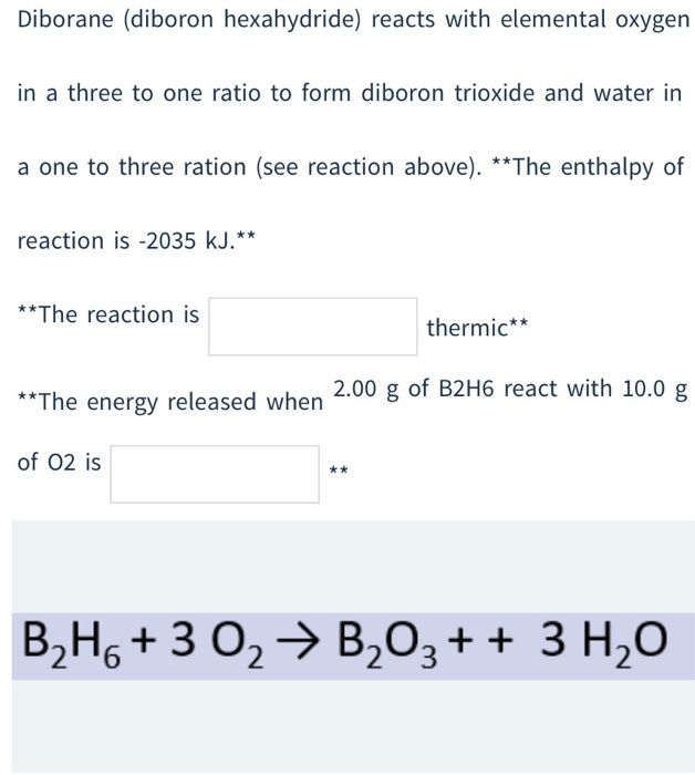 Solved Diborane (diboron hexahydride) reacts with elemental | Chegg.com