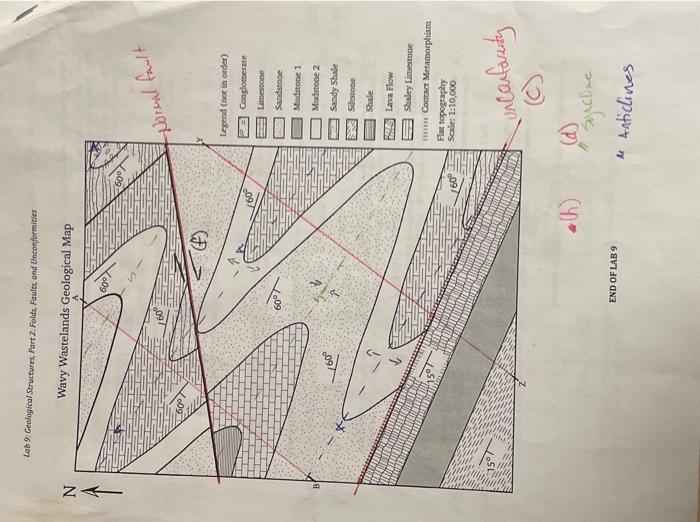Solved Drawing Cross-sections of the Folds, Faults, and | Chegg.com