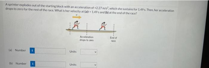 Solved A sprinter explodes out of the starting block with an | Chegg.com