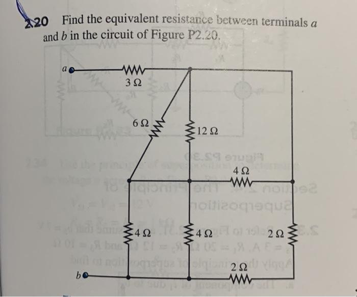 Solved 220 Find the equivalent resistance between terminals | Chegg.com