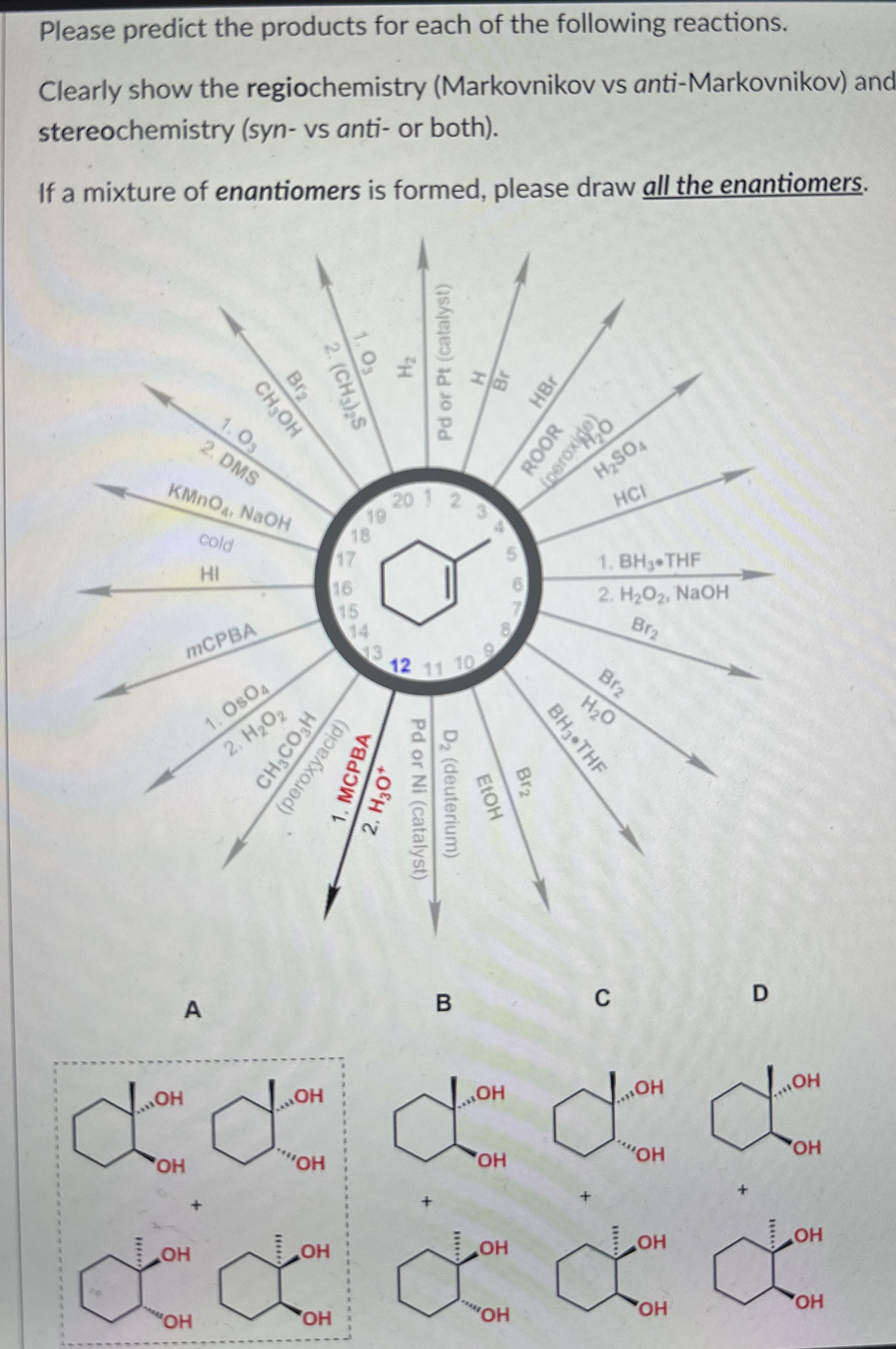 Solved Please predict the products for each of the following | Chegg.com