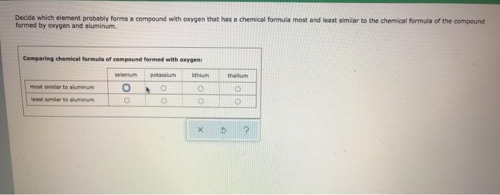 Solved Decide which element probably forms a compound with | Chegg.com