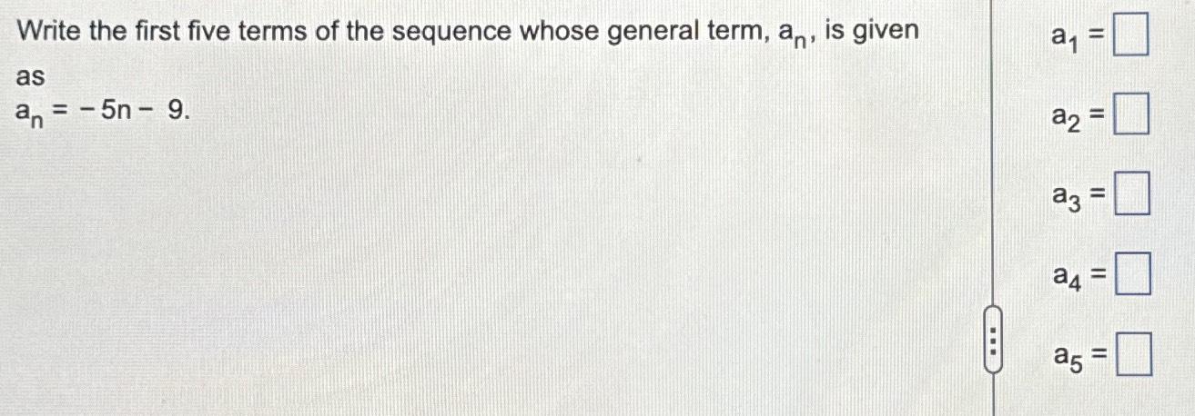 Solved Write the first five terms of the sequence whose | Chegg.com