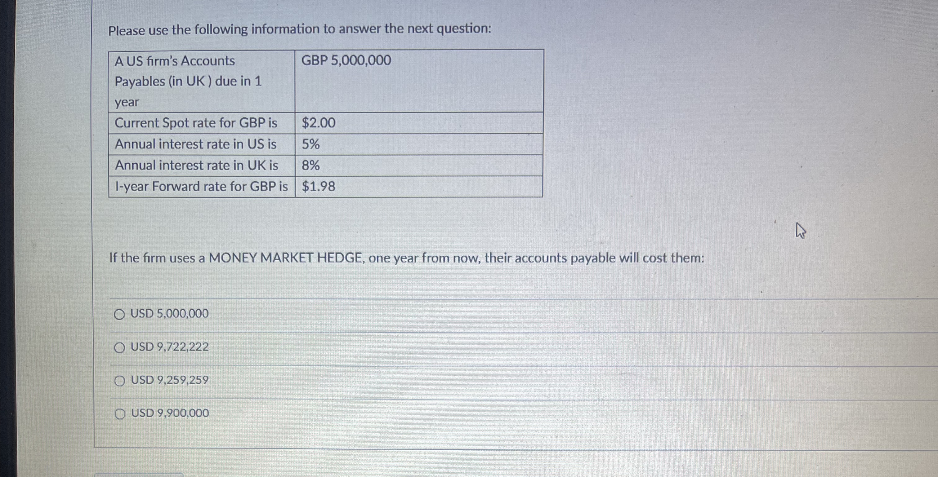 Solved Please use the following information to answer the | Chegg.com