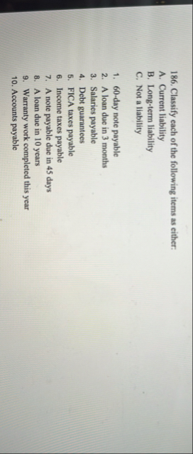 Solved Classify each of the following items as either:A. | Chegg.com