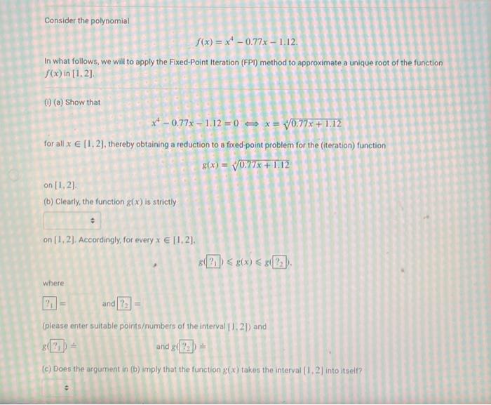 Solved (fixed point Iteration) all numerical answers should | Chegg.com
