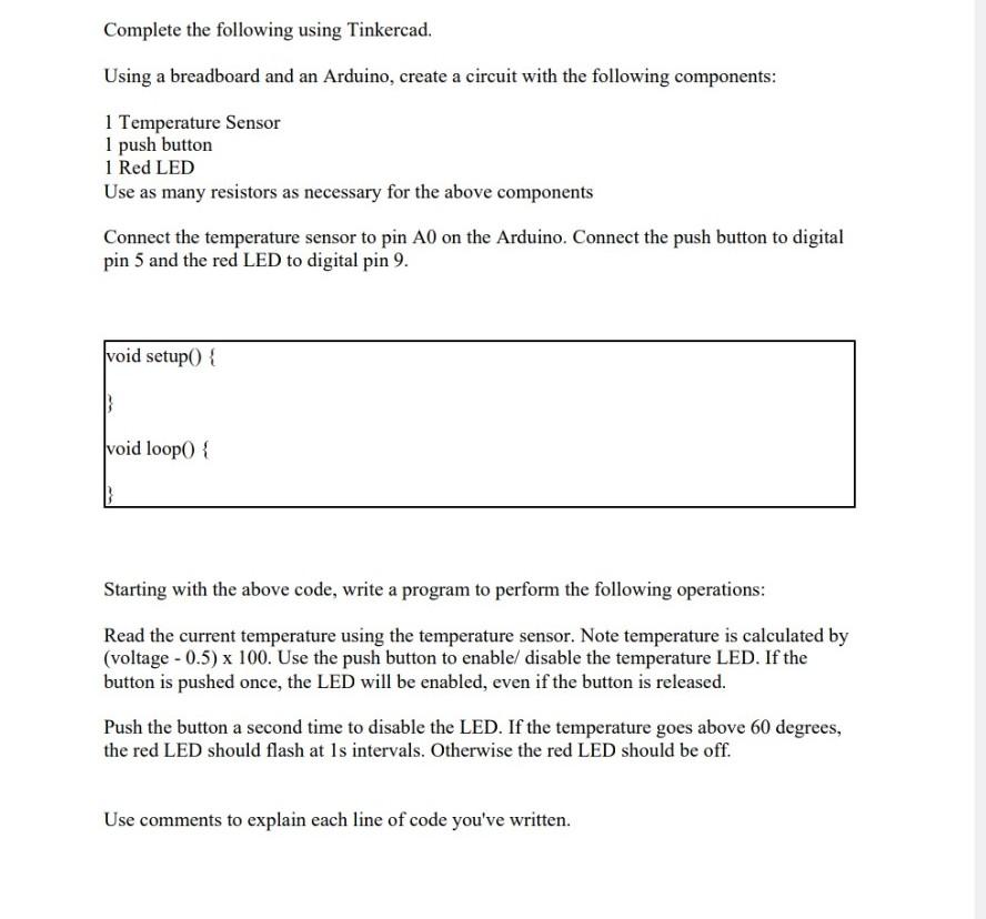 Solved Complete the following using Tinkercad. Using a | Chegg.com