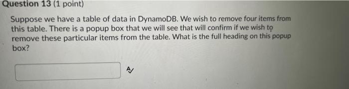Solved Question 13 (1 point) Suppose we have a table of data | Chegg.com