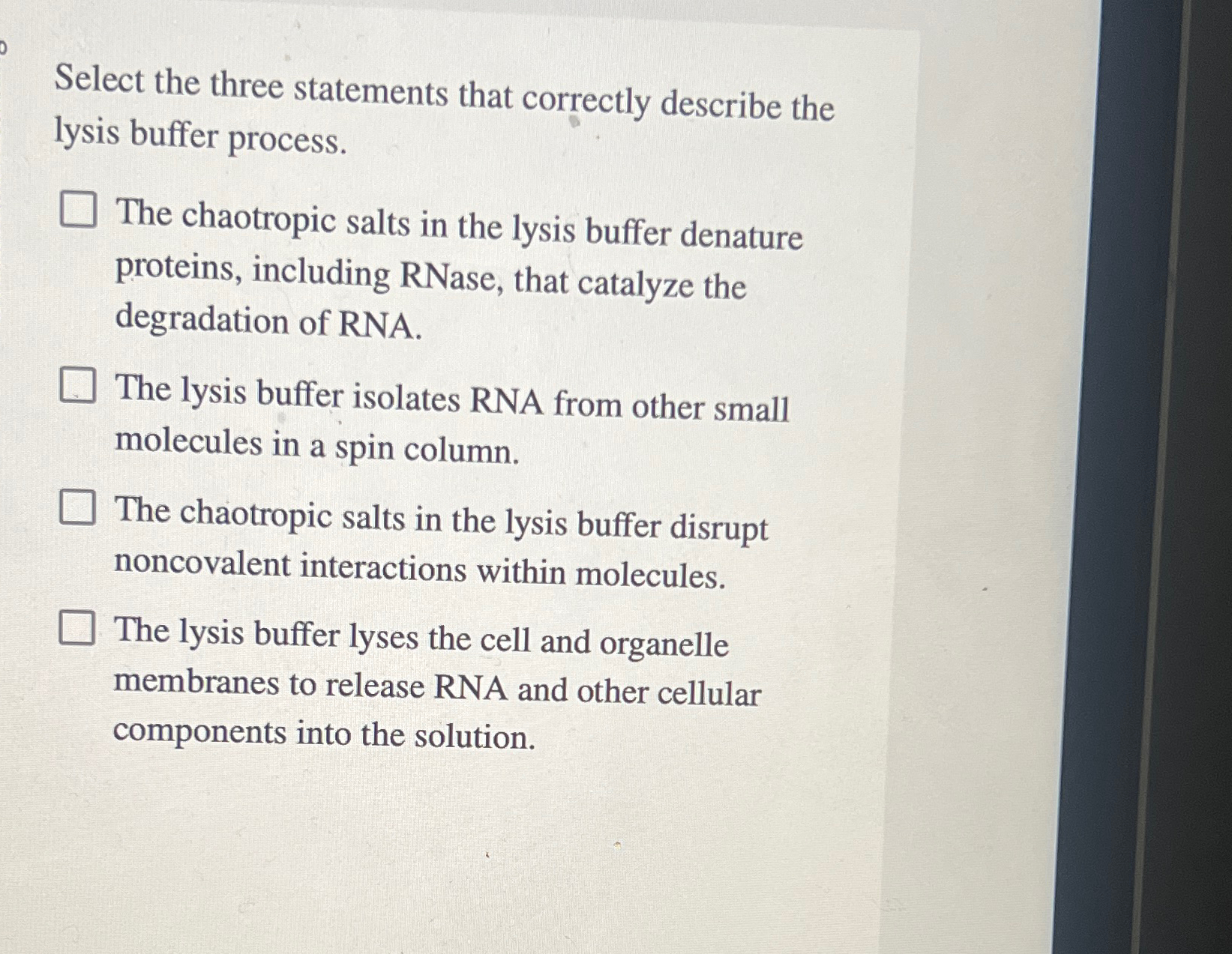 Solved Select the three statements that correctly describe | Chegg.com