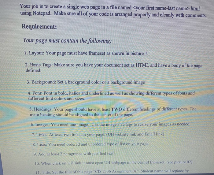 Solved Your job is to create a single web page in a file | Chegg.com