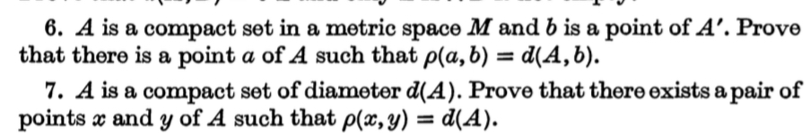 Solved A ﻿is a compact set in a metric space M ﻿and b ﻿is a | Chegg.com