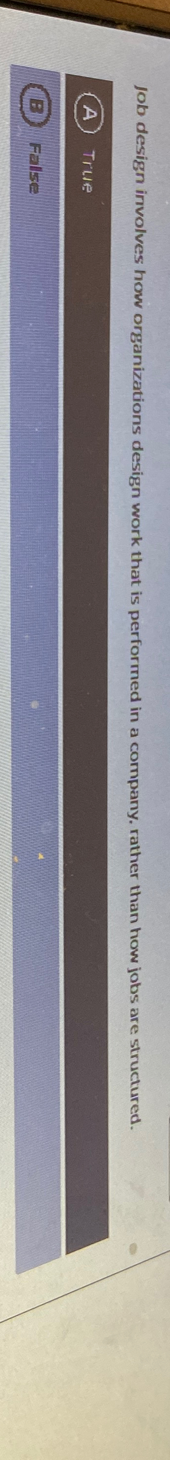 Solved Job design involves how organizations design work | Chegg.com