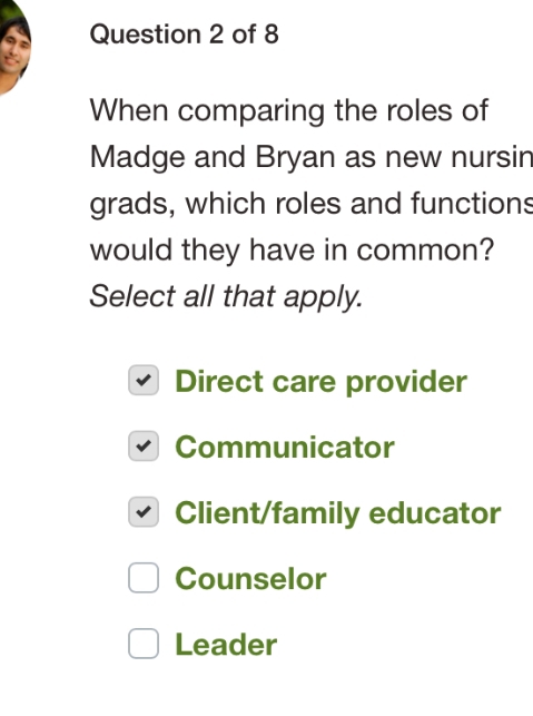 Solved Question 2 ﻿of 8When comparing the roles of Madge and | Chegg.com