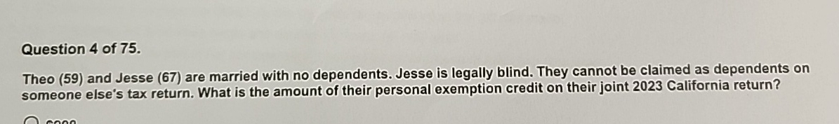 Solved Question 4 ﻿of 75.Theo (59) ﻿and Jesse (67) ﻿are | Chegg.com