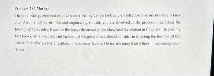 Solved Problem 2 (7 Marks) The provincial government plans | Chegg.com
