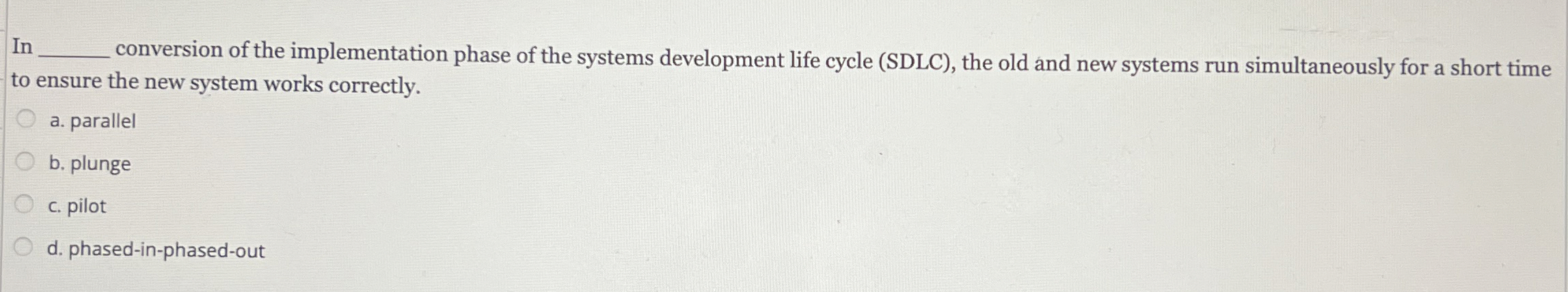 Solved In q, ﻿conversion of the implementation phase of the | Chegg.com